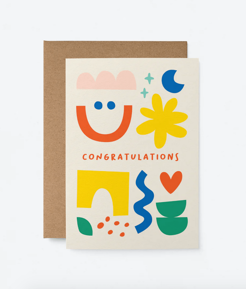 Congratulations smiley face Card – Paper Plane Bristol