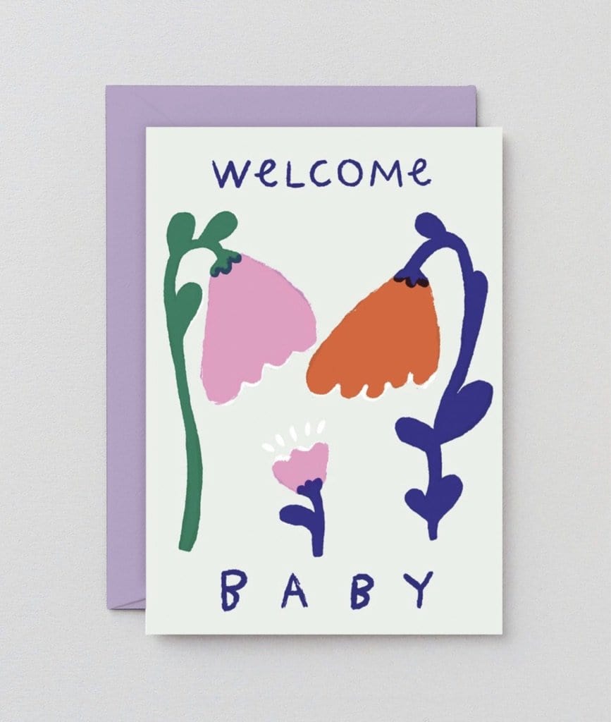 Welcome Baby Flower Card – Paper Plane Bristol